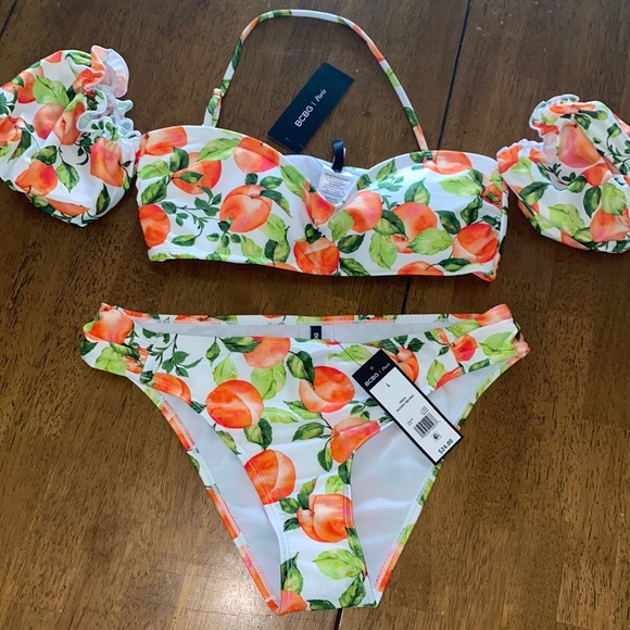 BCBG Paris | Swim | Nwt Bcbg Paris Peach Puff Sleeve Bikini Set | Poshmark